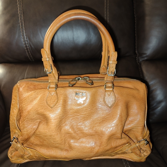 MCM | Bags | Authentic Mcm Italy Brown Leather | Poshmark